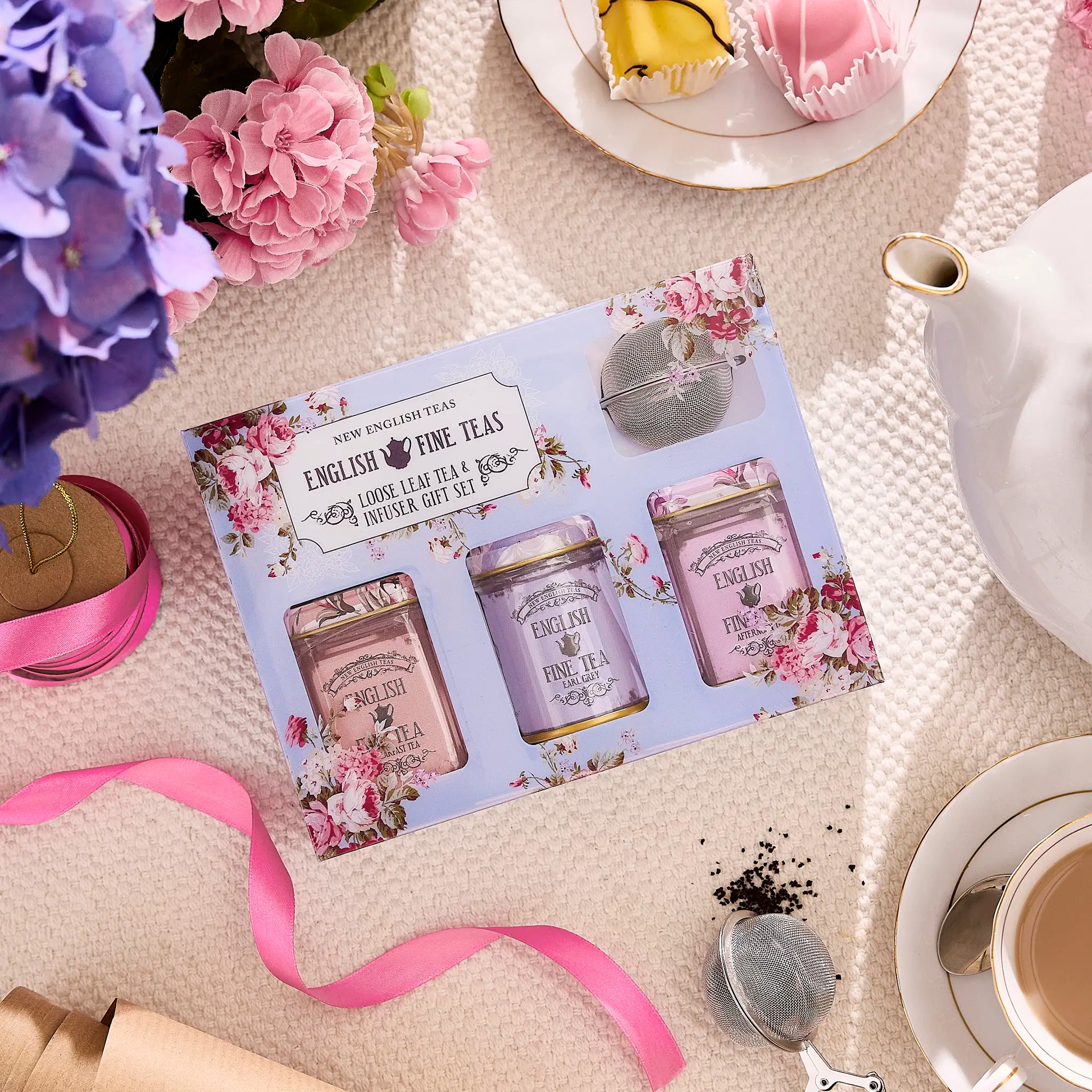 Vintage Floral Loose Tea & Infuser Gift Set – New English Teas